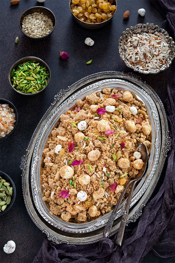 Panjiri Recipe (Step by step Punjabi Panjeeri recipe) - Ruchiskitchen